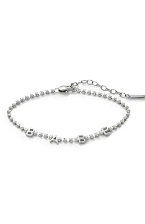 ALEX AND ANI Babe Crystal Tennis Chain Bracelet Silver