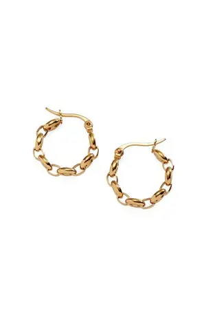 ALEX AND ANI Frozen Mariner Chain Hoop Earrings - Gold