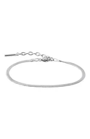 ALEX AND ANI Everyday Herringbone Chain Bracelet - Silver