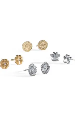 ALEX AND ANI Hamsa Mini Stud Earrings - Silver