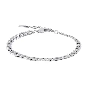 ALEX AND ANI Flat Curb Chain Bracelet - Silver