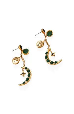 ALEX AND ANI Charm Earrings - Malachite