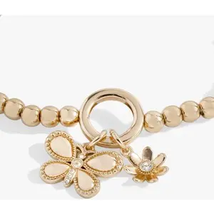 ALEX AND ANI Puffy Butterfly Charm Bracelet - Gold