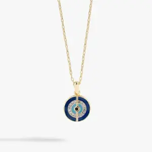 ALEX AND ANI Evil Eye Mantra Necklace - Gold