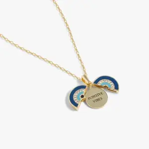 ALEX AND ANI Evil Eye Mantra Necklace