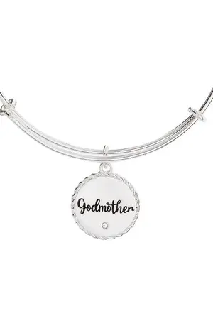 ALEX AND ANI Godmother Charm Bangle Bracelet - Silver