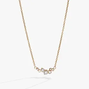 ALEX AND ANI Pear And Crystal Chain Necklace - Pearl