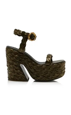 Cult Gaia Daelan Raffia Platform Sandals
