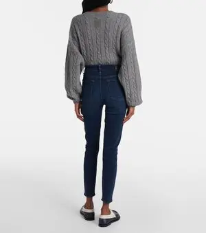 7 For All Mankind Aubrey High-rise Cropped Skinny Jeans