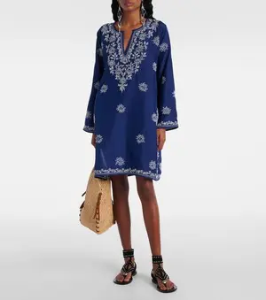 JULIET DUNN Embroidered Silk Tunic
