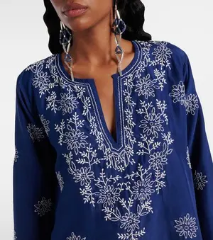 JULIET DUNN Embroidered Silk Tunic
