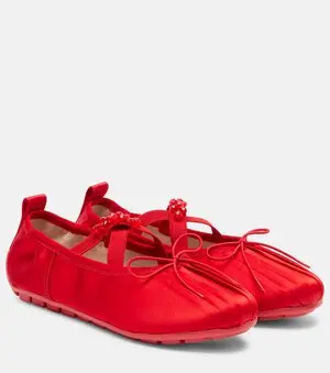 Simone Rocha Simone Rocha Grip Embellished Ballet Flats Red