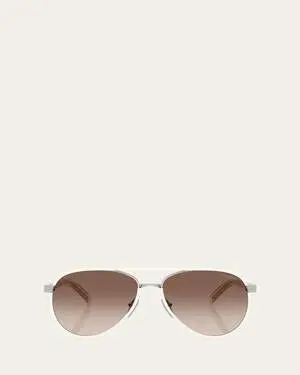 Prada Pr B57s Aviator Sunglasses - Brown Gradient
