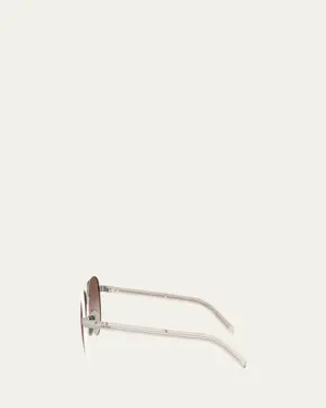 Prada Pr B57s Aviator Sunglasses - Brown Gradient