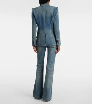 Alexander McQueen Stone Wash Denim Blazer