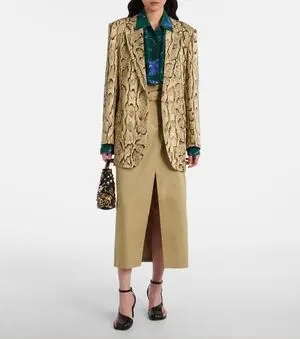Dries Van Noten Belted Pleated Cotton Midi Skirt