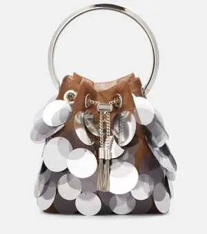 JIMMY CHOO Bon Bon Sequined Bucket Bag