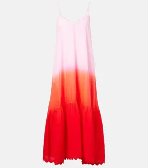 JULIET DUNN Ombre Silk Midi Dress - Pink