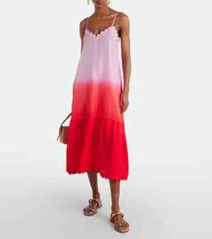 JULIET DUNN Ombre Silk Midi Dress