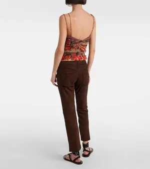 Isabel Marant Étoile Vanel Low-rise Suede Lace-up Pants - Brown