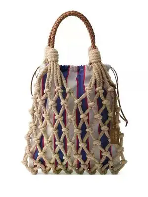 Prada Medium Noué Cotton Tote - Neutrals