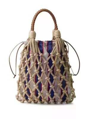 Prada Medium Noué Cotton Tote - Neutrals