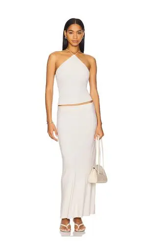 Enza Costa Silk Knit Halter Tank Top - Canvas