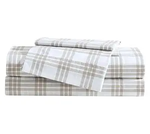 SUPERIOR Eddie Bauer Basic Plaid White-saddle Beige Quee N Sheet Set - One-color