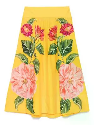 Farm Rio Spring Awakening Maxi Skirt - Yellow