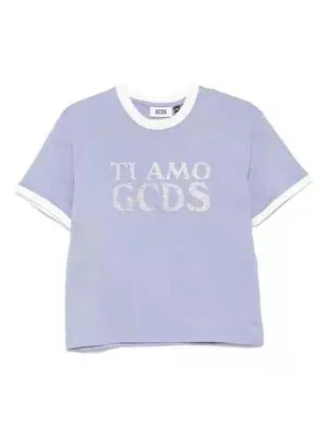 Gcds Ti Amo' Glittered T-shirt - Purple