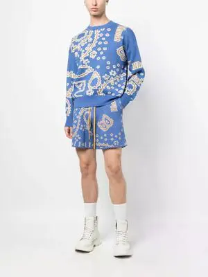 Rhude Bandana-knit Sweater - Blue