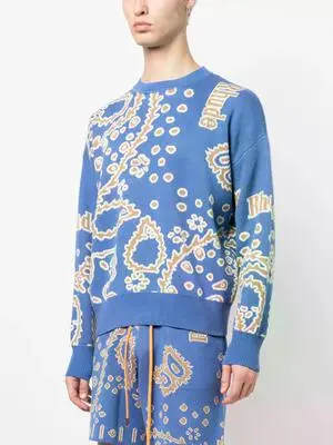 Rhude Bandana-knit Sweater - Blue
