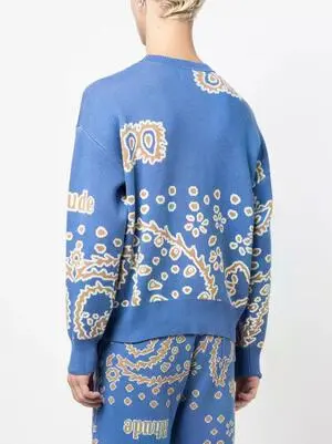 Rhude Bandana-knit Sweater - Blue
