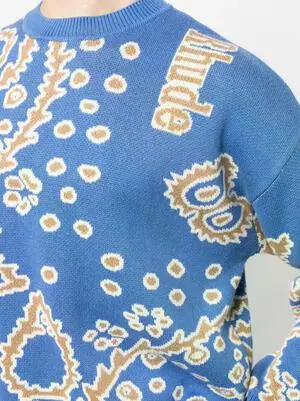 Rhude Bandana-knit Sweater - Blue