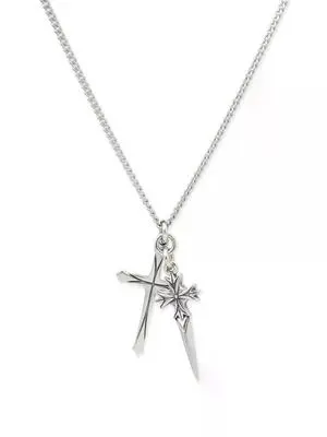 Emanuele Bicocchi Pugnale Cross Pendant Necklace - Silver