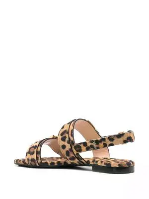 Agl Buckled Leopard Print Sandals