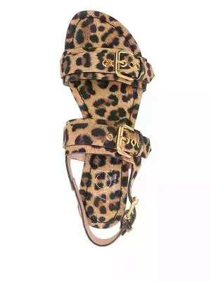 Agl Buckled Leopard Print Sandals