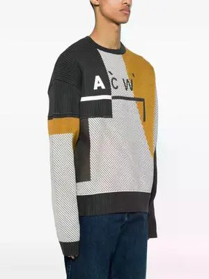 A-COLD-WALL* Geometric-intarsia Bone Sweater