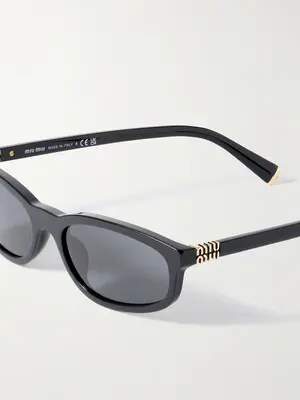 Miu Miu Oval-frame Acetate Sunglasses - Black
