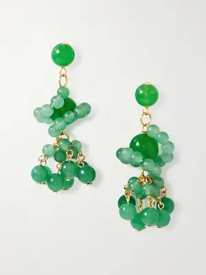 Completedworks Recycled Gold Vermeil Agate Drop Earrings - Green