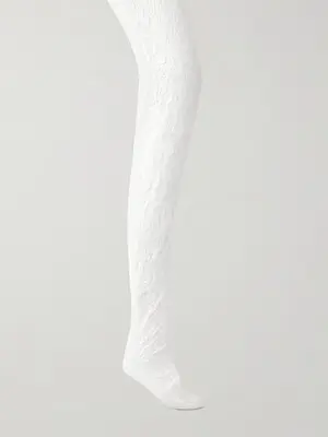 Valentino Garavani Stretch-corded Lace Tights - White