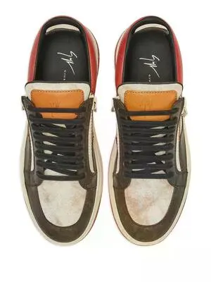 GIUSEPPE ZANOTTI Double-zip Low-top Sneakers - Red