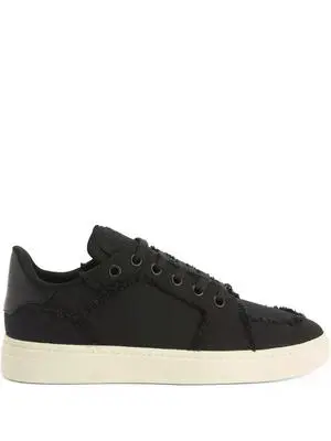 GIUSEPPE ZANOTTI Frayed-detail Low-top Sneakers - Black