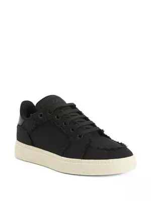 GIUSEPPE ZANOTTI Frayed-detail Low-top Sneakers - Black