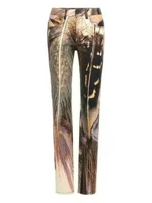 Roberto Cavalli Feather-print Trousers