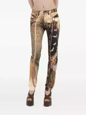 Roberto Cavalli Feather-print Trousers