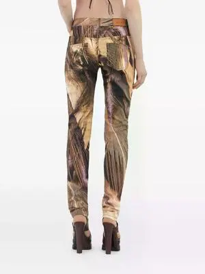 Roberto Cavalli Feather-print Trousers