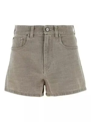 Fendi Stamp 1925 Logo-embroidered Denim Shorts - Neutrals