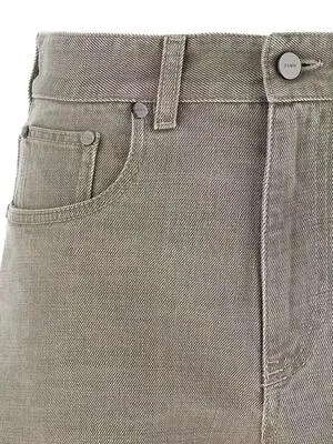 Fendi Stamp 1925 Logo-embroidered Denim Shorts - Neutrals