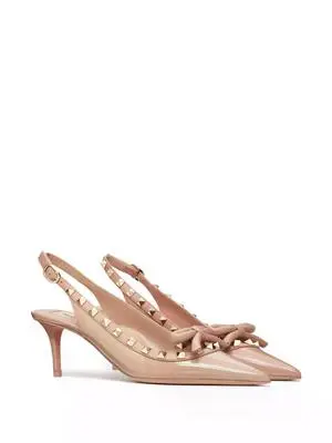 Valentino Garavani 60mm Rockstud Bow Slingback Pumps - Pink